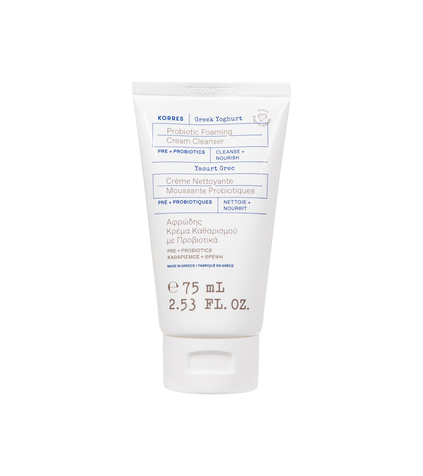 Mini Greek Yoghurt Foaming Cream Cleanser – 75ML | KORRES